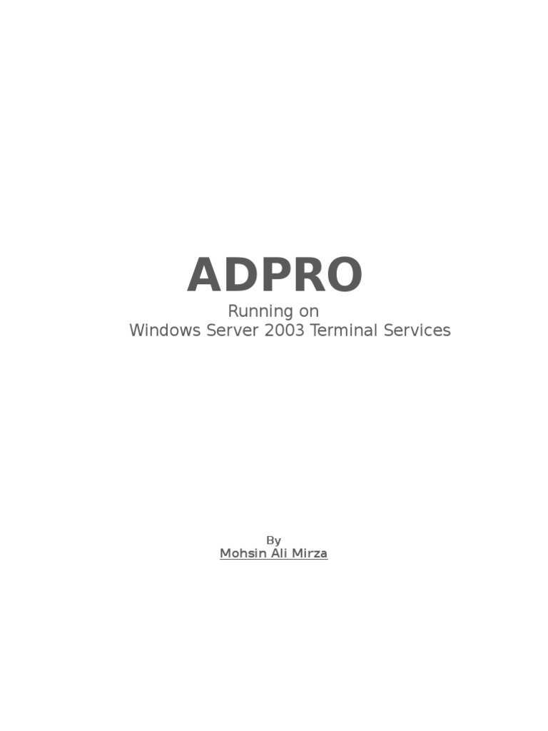 ADPRO | PDF | Remote Desktop Services | Microsoft Software