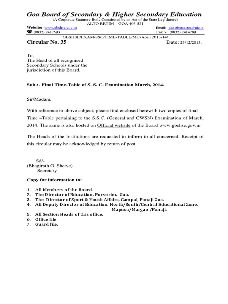 Goa Board of Secondary & Higher Secondary Education | PDF | Horticulture | Languages