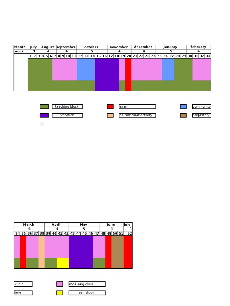Second Year Nursing Student Clinical Rotation Schedule and Activities | PDF