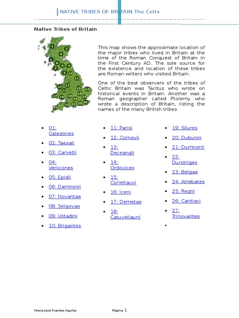 Major Celtic Tribes of Ancient Britain | PDF | Celtic Britons | Celts