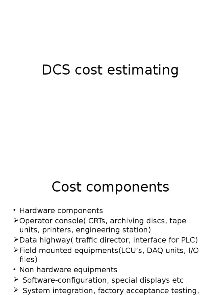 DCS Cost Estimating | PDF | Computer Terminal | Input/Output