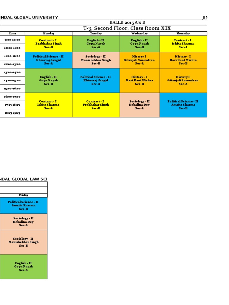 Timetable - 18112015 | PDF | Politics | Social Science