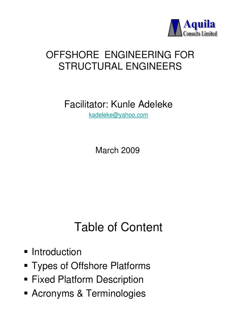 Offshore Engineering For Structural Engineers | PDF | Offshore Drilling | Natural Gas