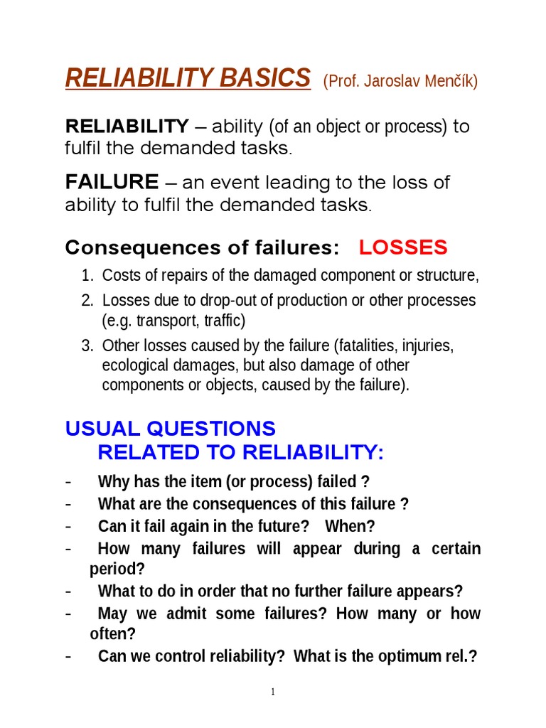 Reliability Basics: Failure Consequences of Failures | Download Free ...