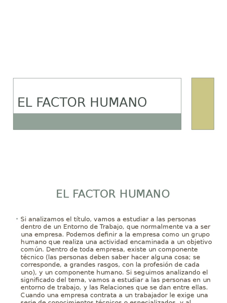 El Factor Humano | PDF | Capital humano | Aprendizaje