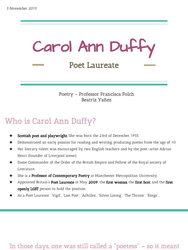 Carol Ann Duffy | PDF | Poetry