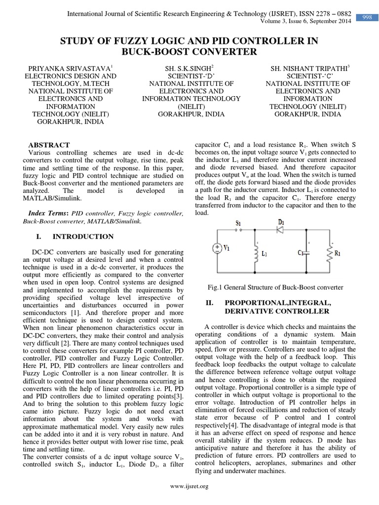 Study of Fuzzy Logic and Pid Controller in Buck-Boost Converter | PDF | Electricity | Electrical ...