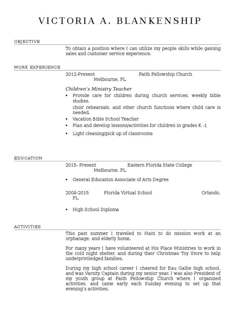 Victoria Resume | PDF