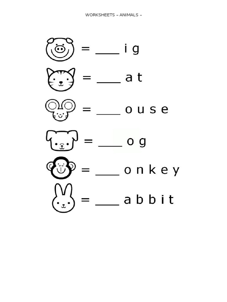Animal Worksheets for Learning | PDF