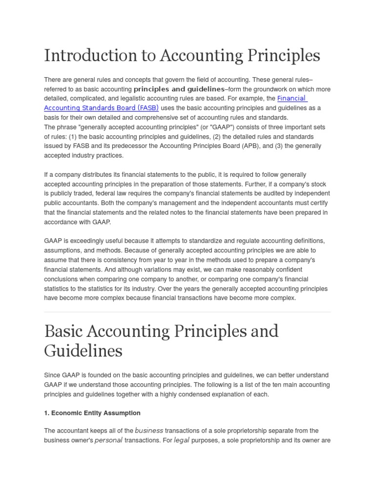 Introduction To Accounting Principles: Financial Accounting Standards ...