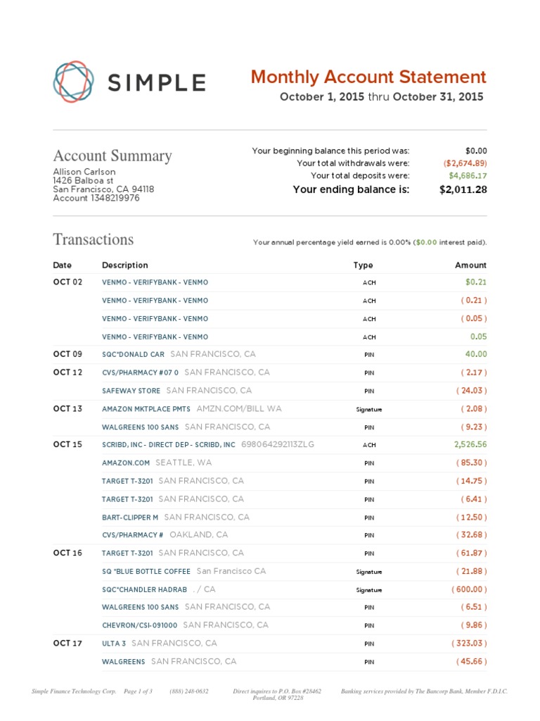 Monthly Account Statement | PDF | Financial Services | Companies