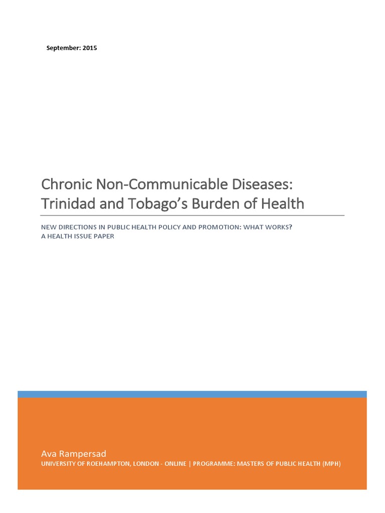 CNCDs in Trinidad and Tobago - A Health Issue Paper | PDF | Chronic ...