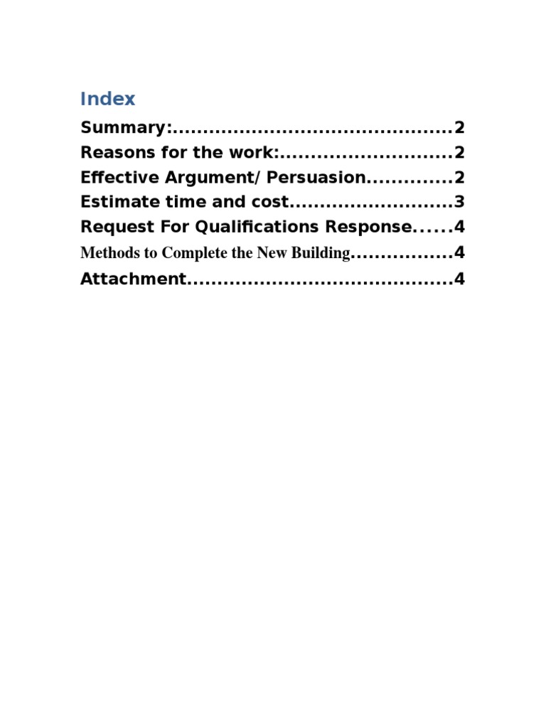 Index: Methods To Complete The New Building................. 4 | PDF ...