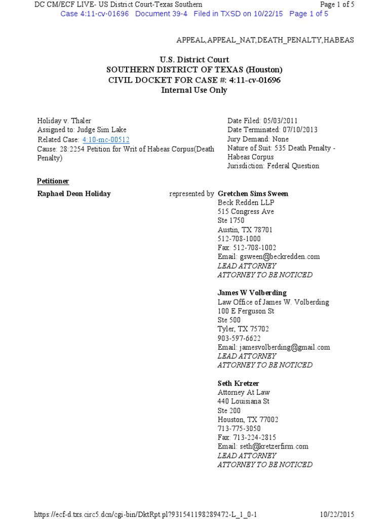 39-4 Docket Sheet | PDF | Cm/Ecf | United States Courts Of Appeals