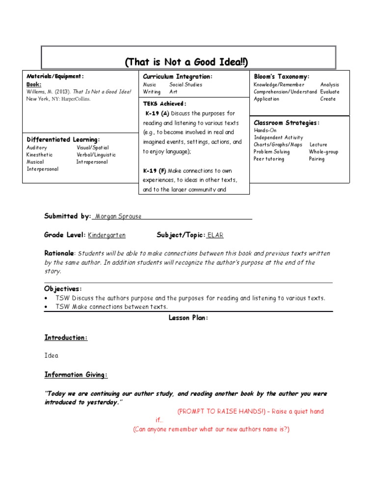 Mo Willems Updated Lesson | PDF | Reading Comprehension | Teaching