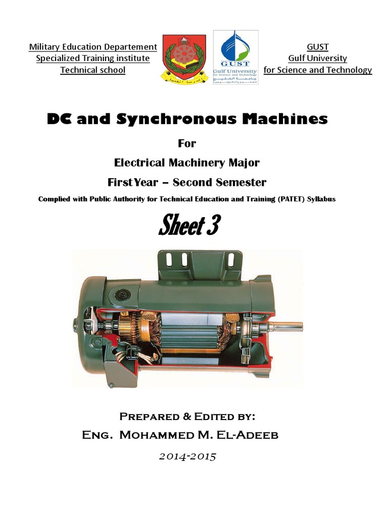 Sheet 3: DC and Synchronous Machines | PDF | Electric Generator ...