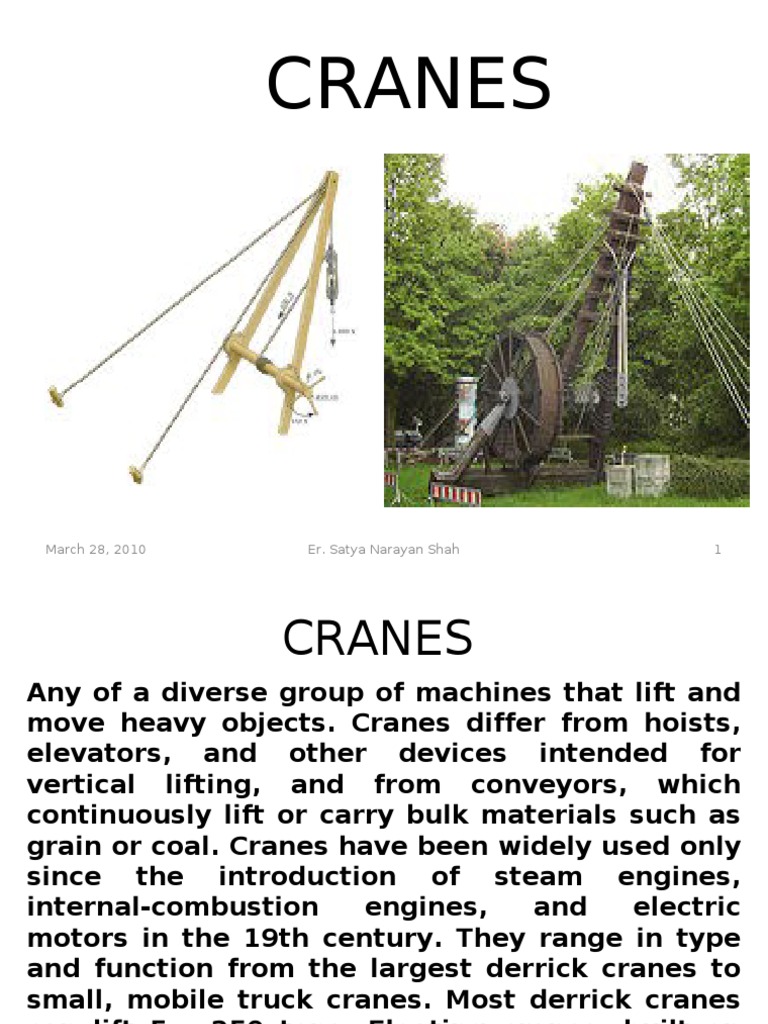 Cranes | PDF | Crane (Machine) | Elevator