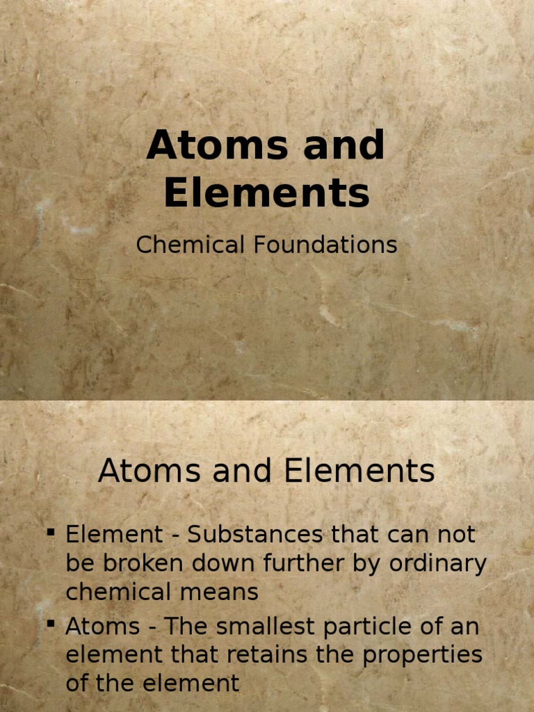 Atoms and Elements: Chemical Foundations | PDF | Atoms | Atomic Nucleus