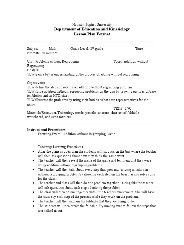addition-without-regrouping-lesson-plan-lesson-plan-education-theory