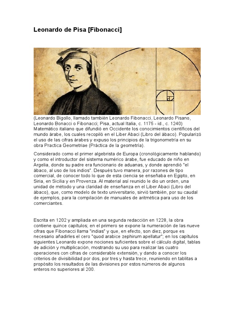 Leonardo de Pisa | PDF | Enseñanza de matemática | Science