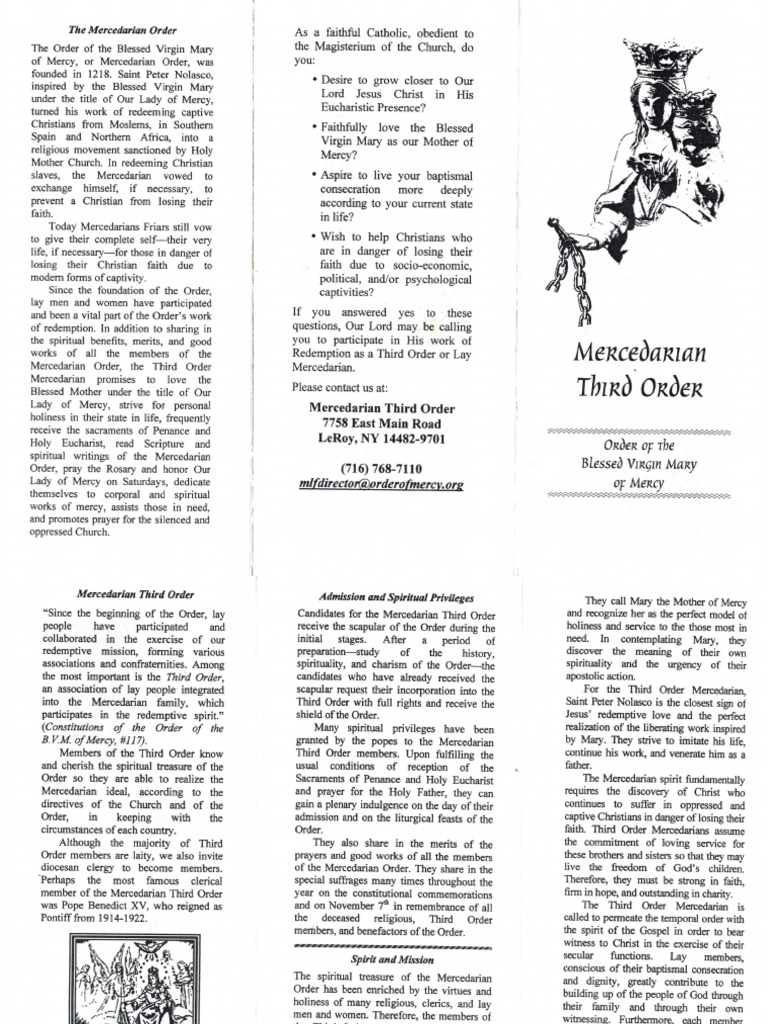 Mercedarian Third Order Pamphlet | PDF