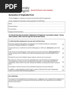 UNISA Student Declaration Form | PDF