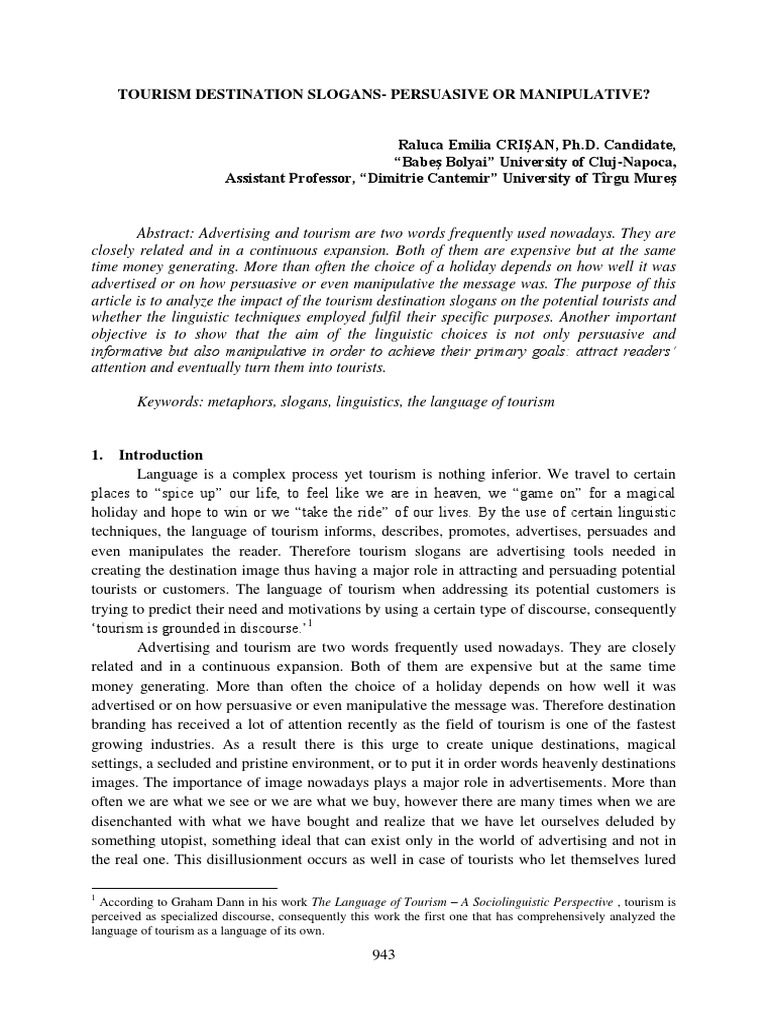 The Language of Tourism | PDF | Advertising | Tourism