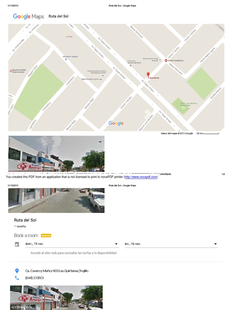 Ruta Del Sol - Google Maps | PDF