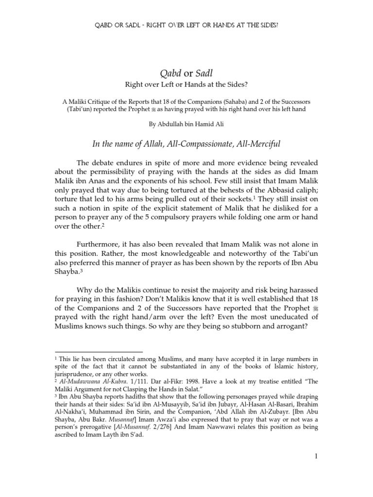 Qabd and Sadl | PDF