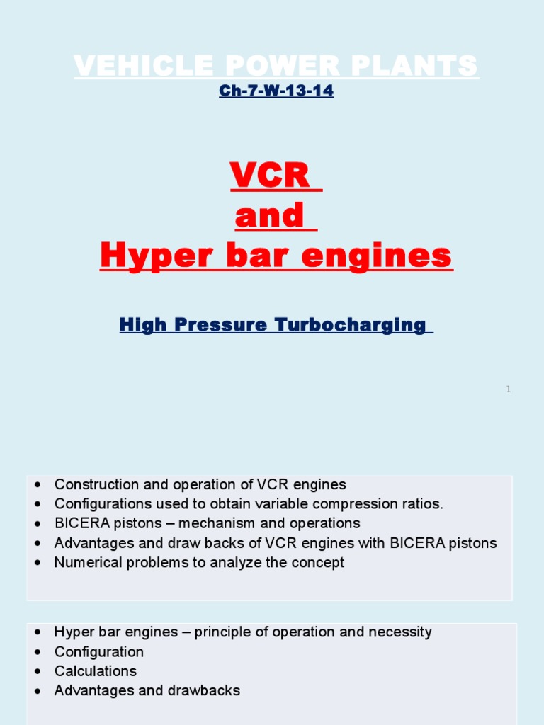 Ch-7-W-13-14-VCR and Hyperbar Engines | PDF | Turbocharger | Internal ...