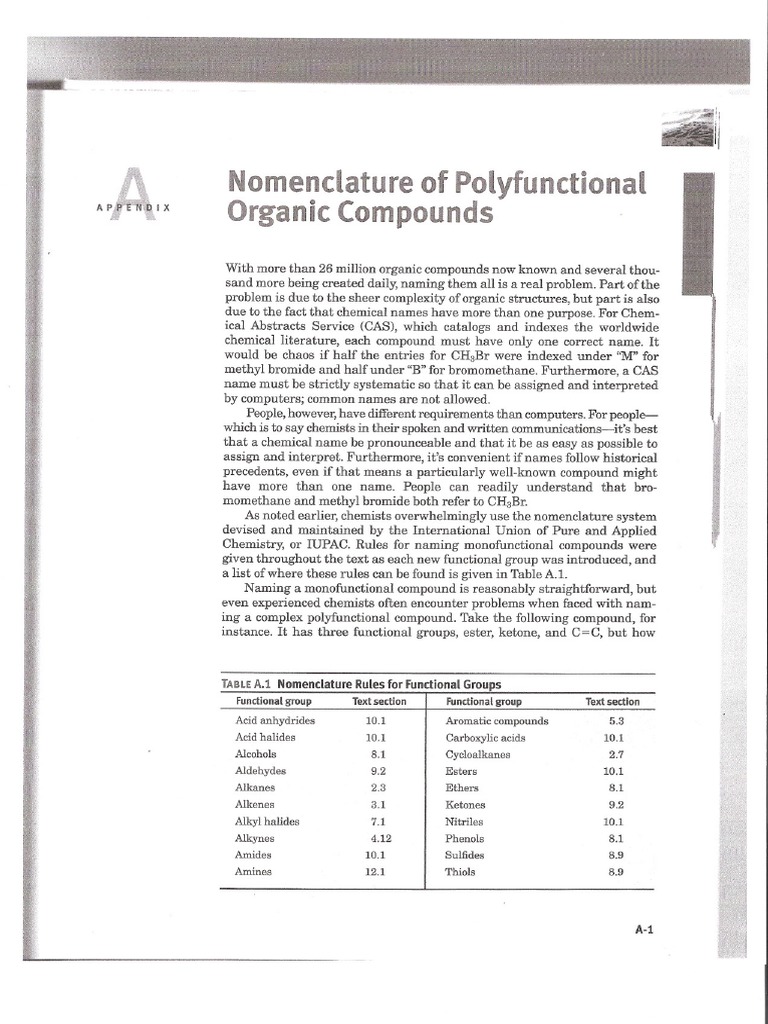 Nomenclature of Polyfunctional Organic Compounds | PDF | Functional ...