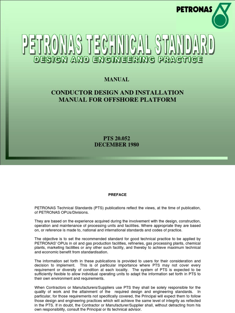PTS (Conductor Design and Installation Manual For Offshore Platform ...