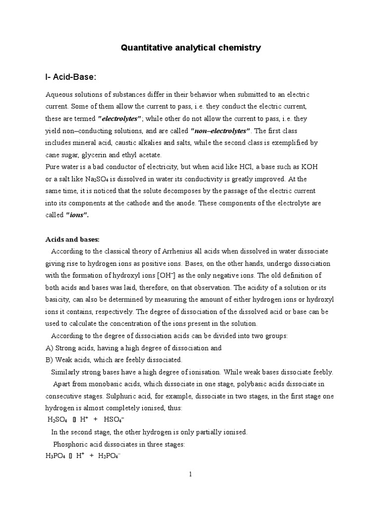 Quantitative Analytical Chemistry | PDF | Redox | Acid