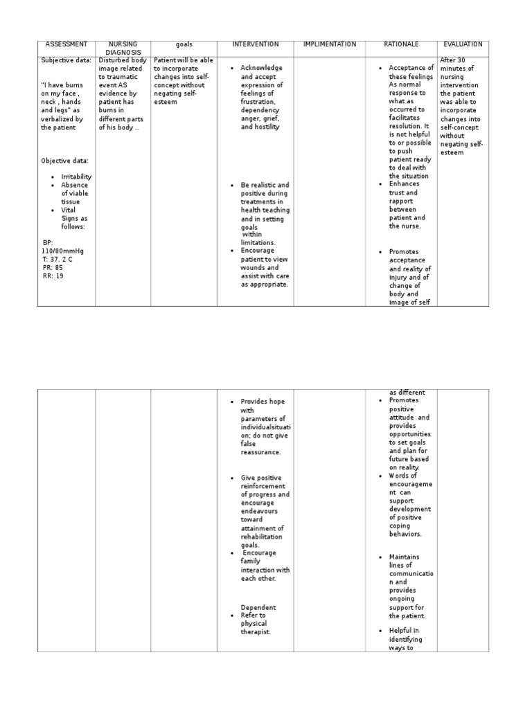 Disturbed Body Image | PDF