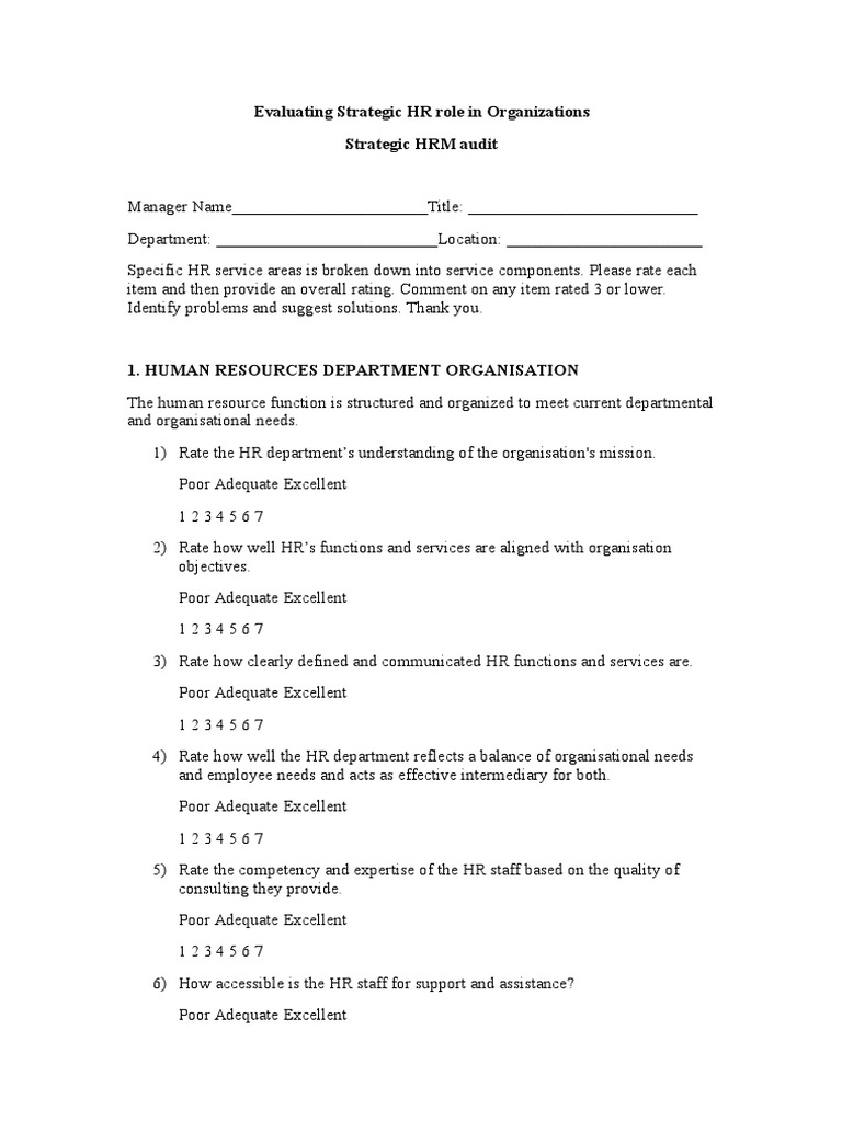 SHRM Group Project Questionnaire | PDF | Human Resource Management | Human Resources