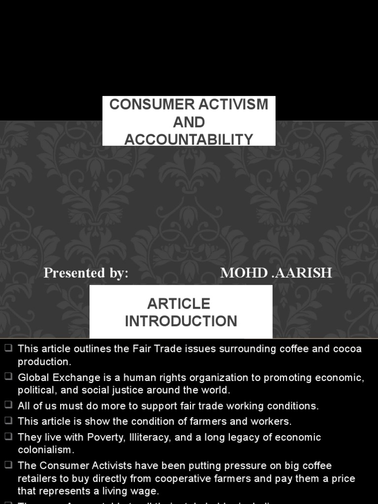 Presentation On Consumer Activism | PDF | Fair Trade | Economies