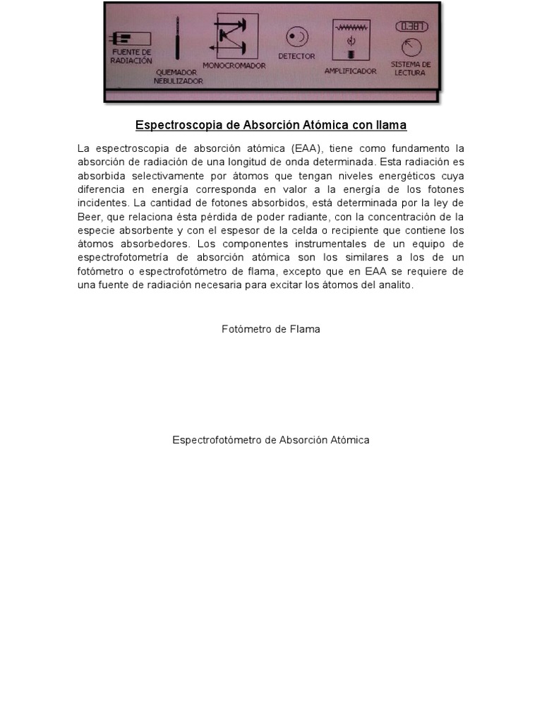 Espectroscopia de Absorción Atómica Con Llama | PDF ...