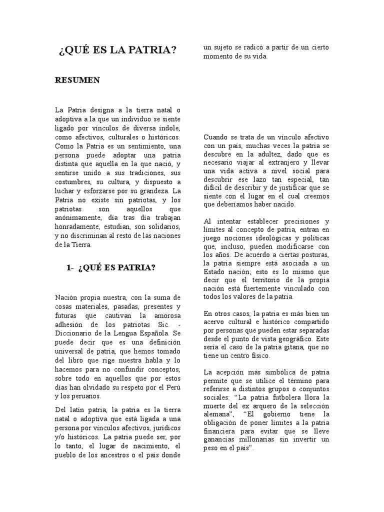 que es patria | Existencia | Religión y espiritualidad
