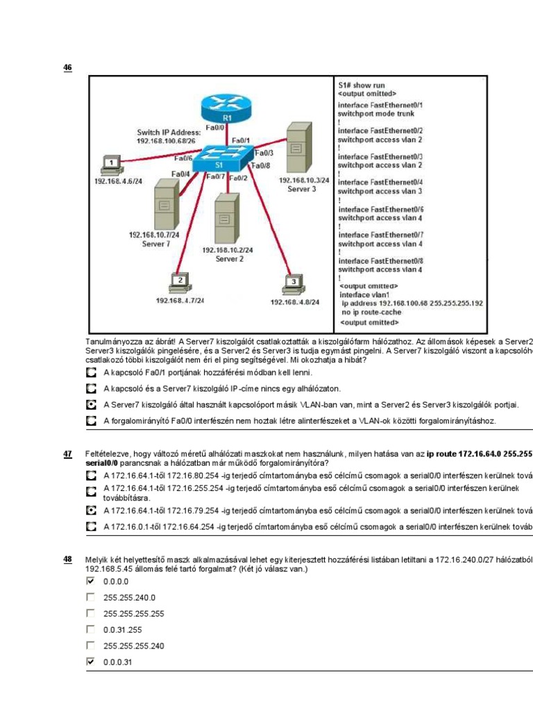 CCNA3 Final Exam Version 1 95% Hungarian | PDF