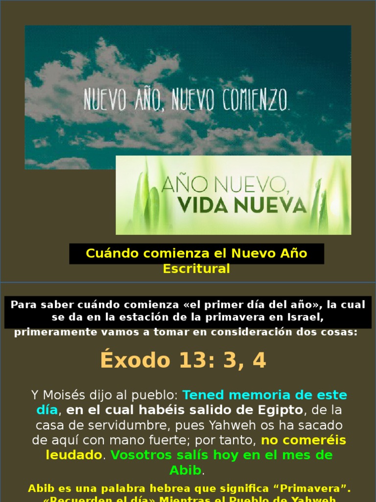 CAPITULO 6 Cuándo Comienza El Nuevo Año Bíblico Escritural | PDF ...