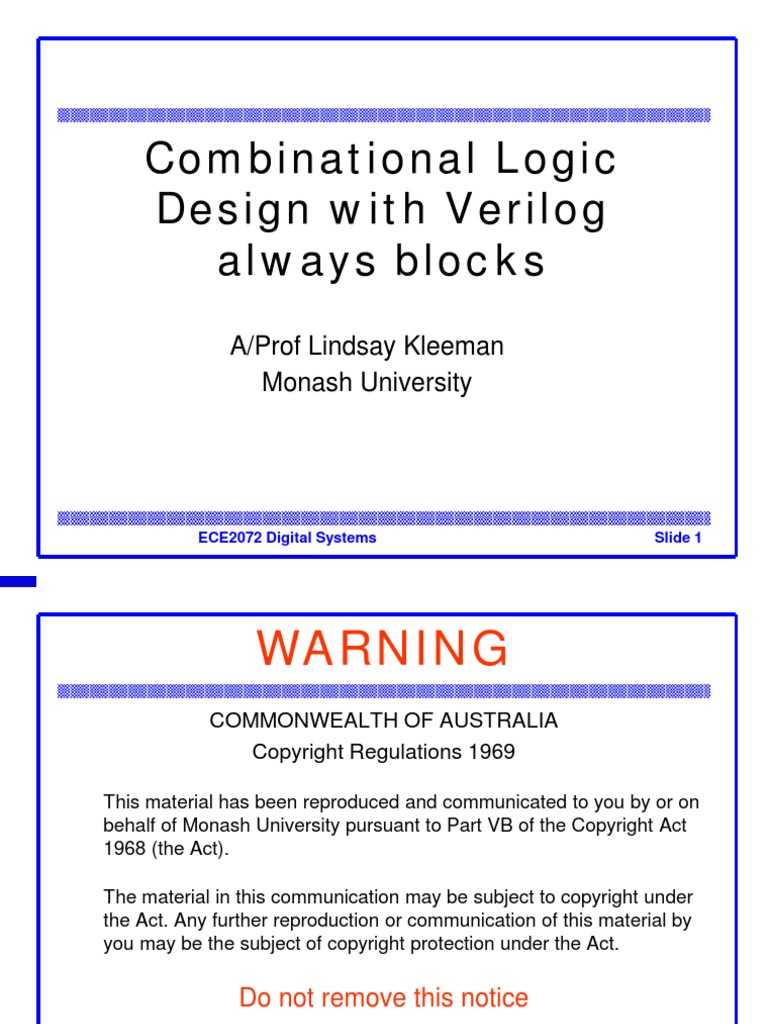 Combinational Logic Design With Verilog | PDF | Digital Electronics ...