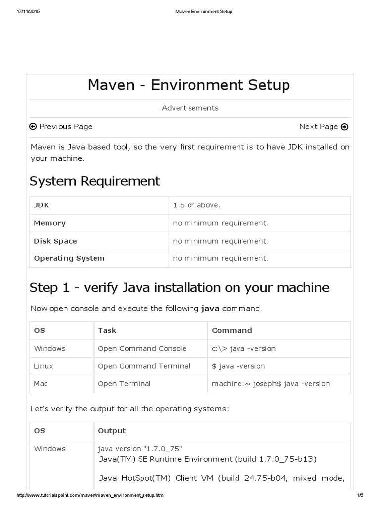 Maven Environment Setup | Java (Programming Language) | Operating ... Maven Environment Setup | Java (Programming Language) | Operating ...