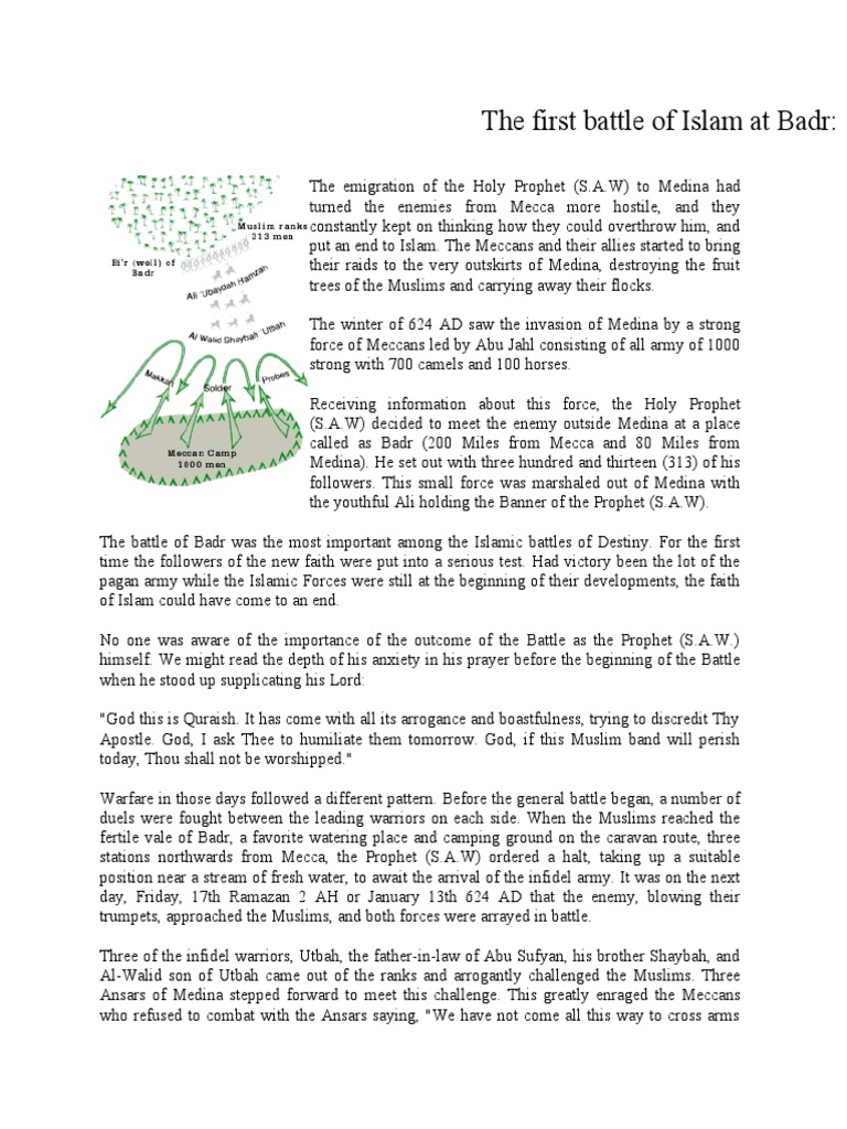 First Battle of Islam: The Battle of Badr | PDF | Muhammad | Ali