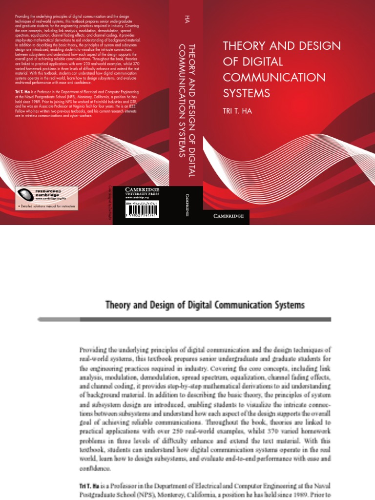 Ha T.T. Theory and Design of Digital Communication Systems (Draft, CUP, 2010) (ISBN 0521761743 ...