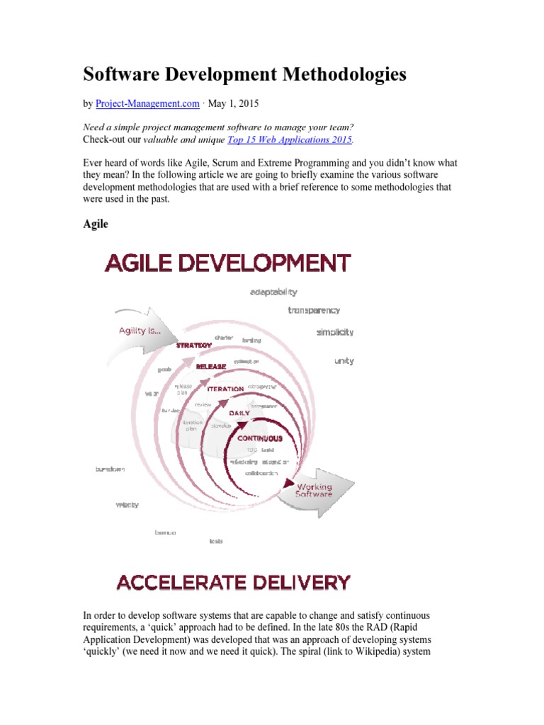 Software Development Methodologies | PDF | Scrum (Software Development) | Agile Software Development
