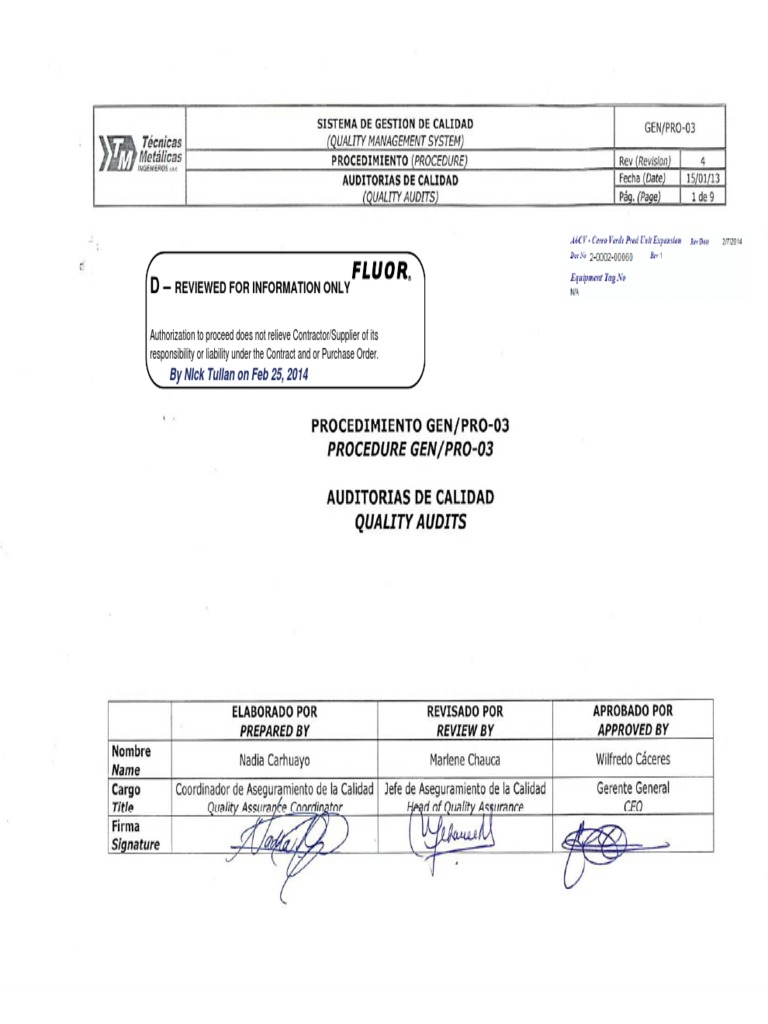 Auditorias de Calidad | Iso 9000 | Auditoría