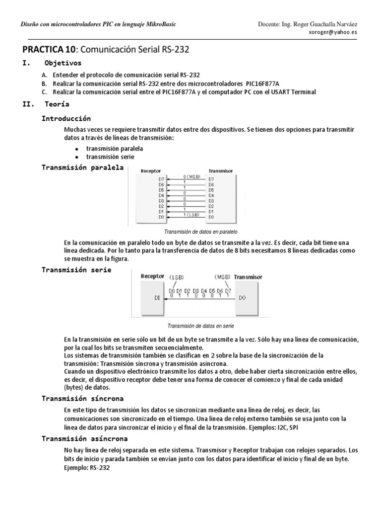 P10 Comunicacion Serial RS232 | PDF | Poco | Telecomunicaciones