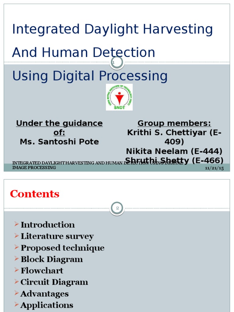 Integrated Daylight Harvesting and Human Detection Using Digital ...