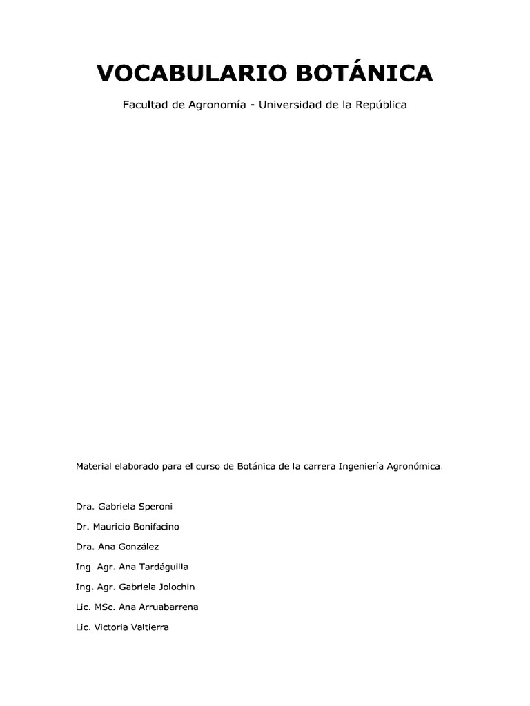 Vocabulario Botánica | PDF