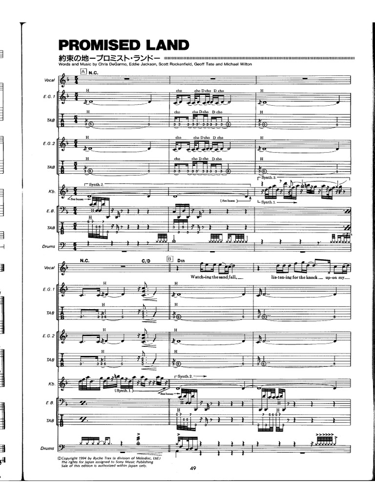 Band Score-Promised Land | PDF
